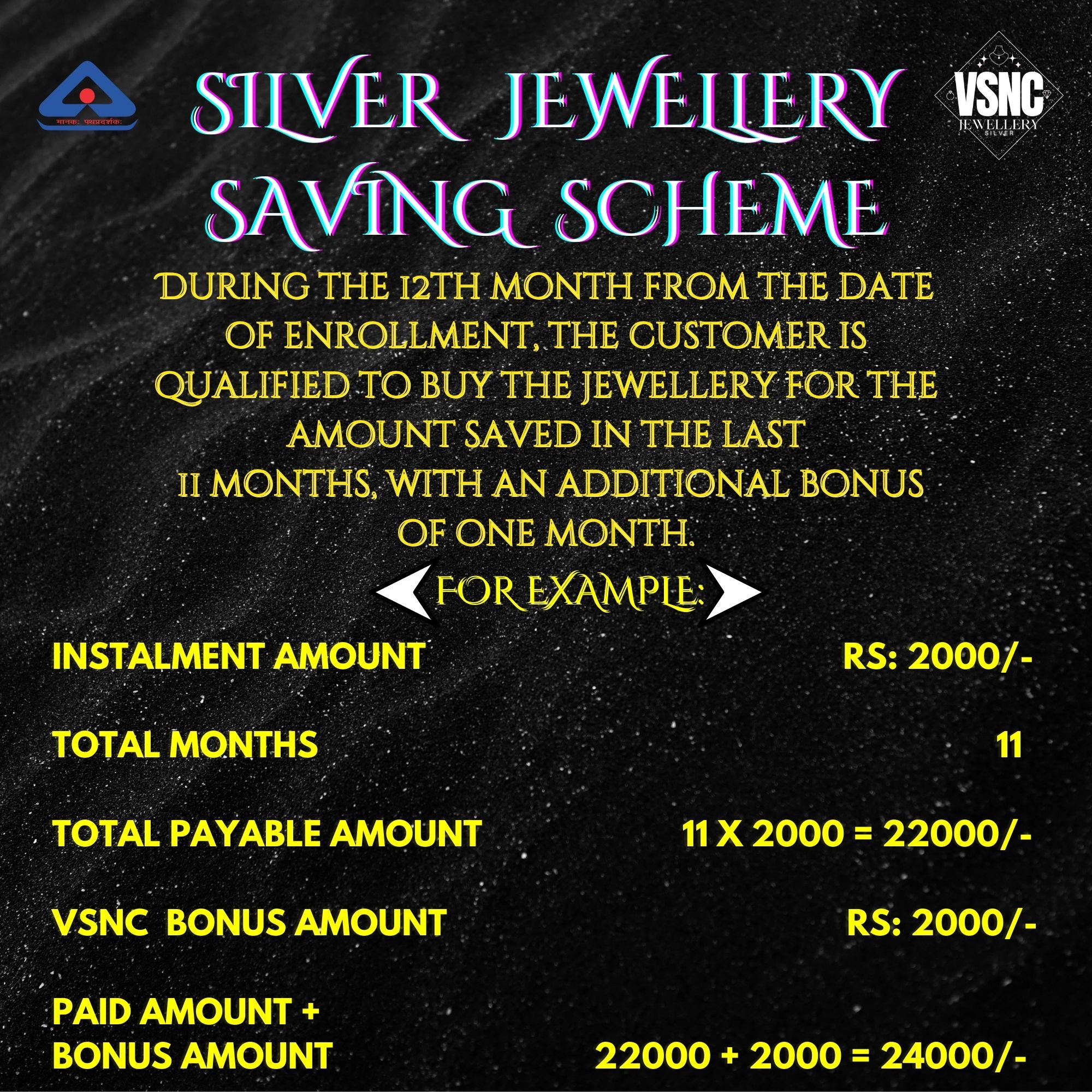 Saving Scheme Rs: 2000/- - VSNC Jewellery